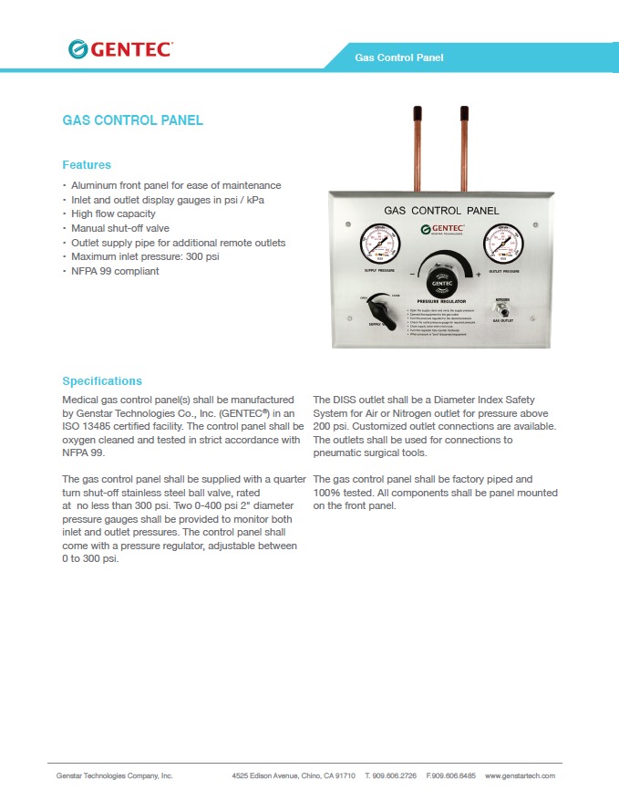 Gas Control Panel | Genstartech